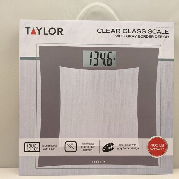 Taylor | Bath | Taylor Digital Scale Clear Glass With Gray Border ...